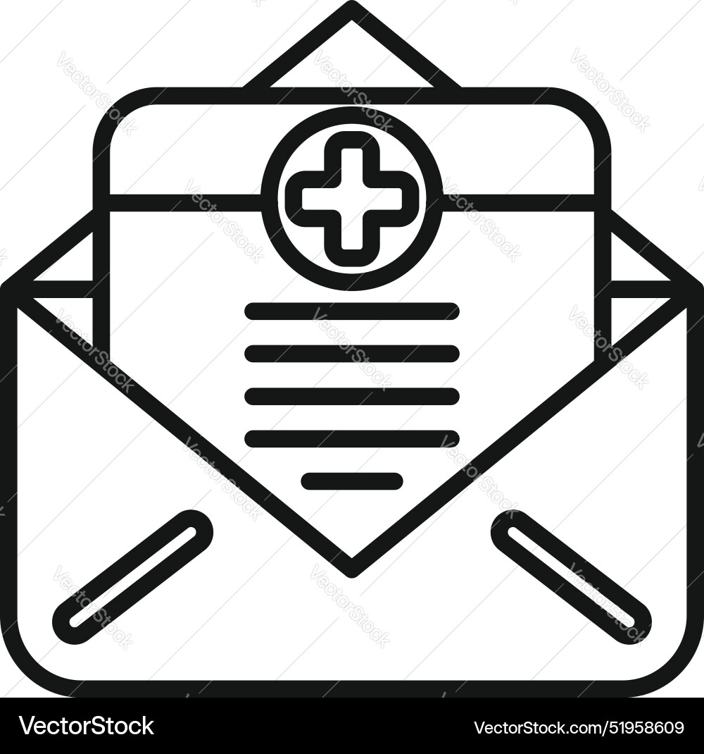 Open envelope containing medical document Vector Image