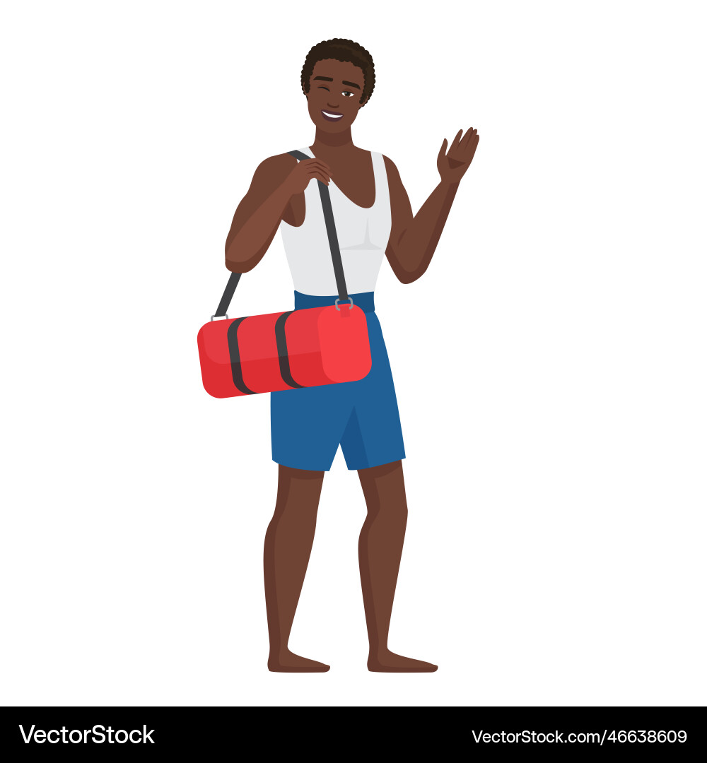 Sport male trainer with bag Royalty Free Vector Image