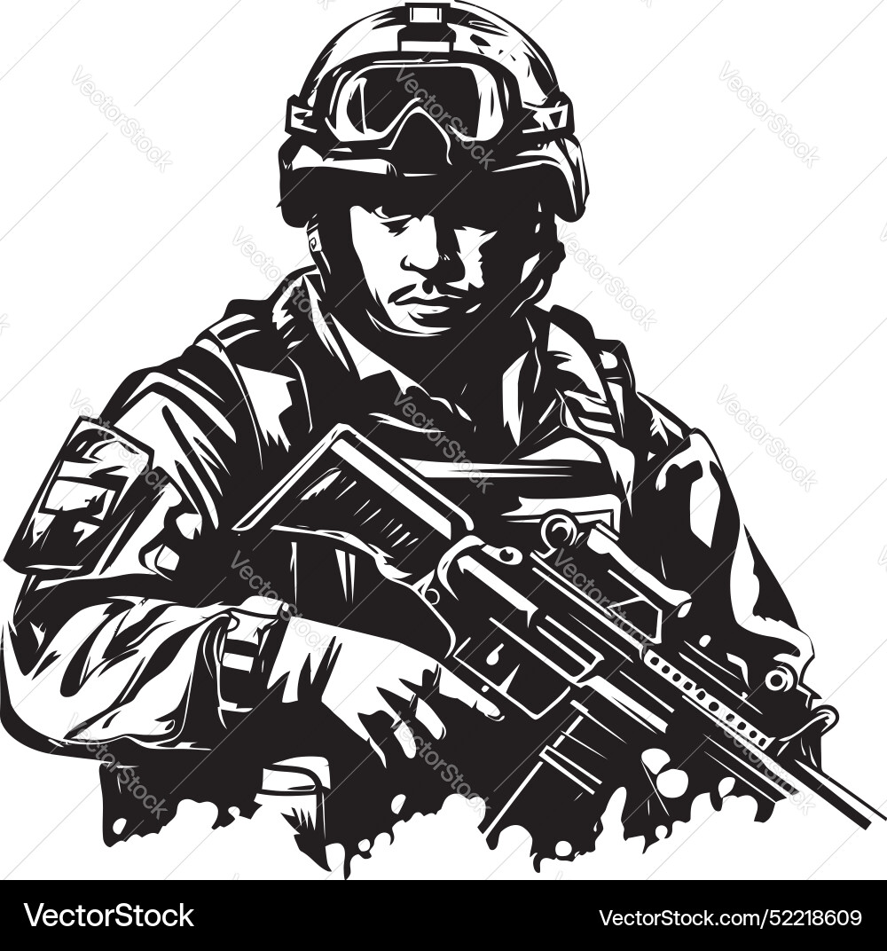 Stealth sentinel black insignia for soldiers Vector Image