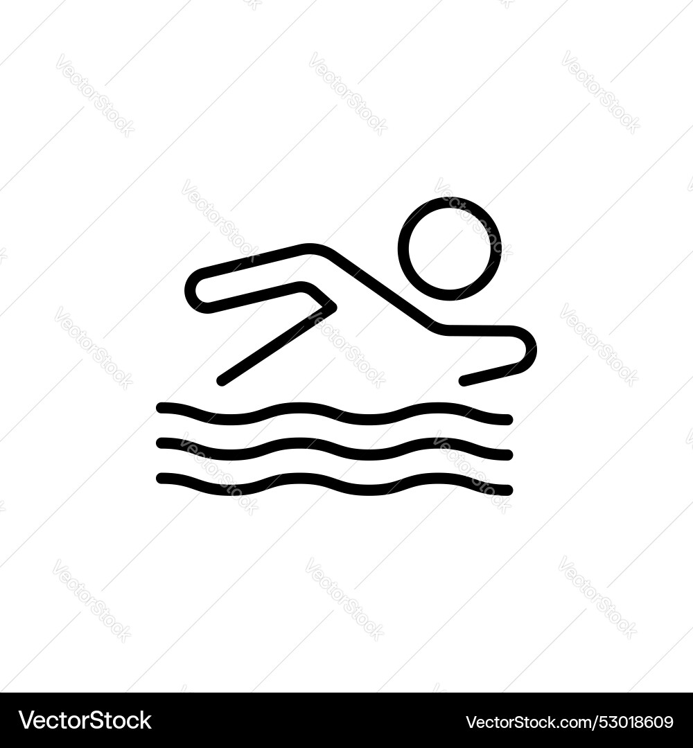 Swimmer icon set swim in pool symbol man Vector Image