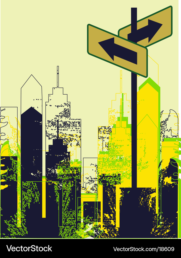 Urban street scene Royalty Free Vector Image - VectorStock