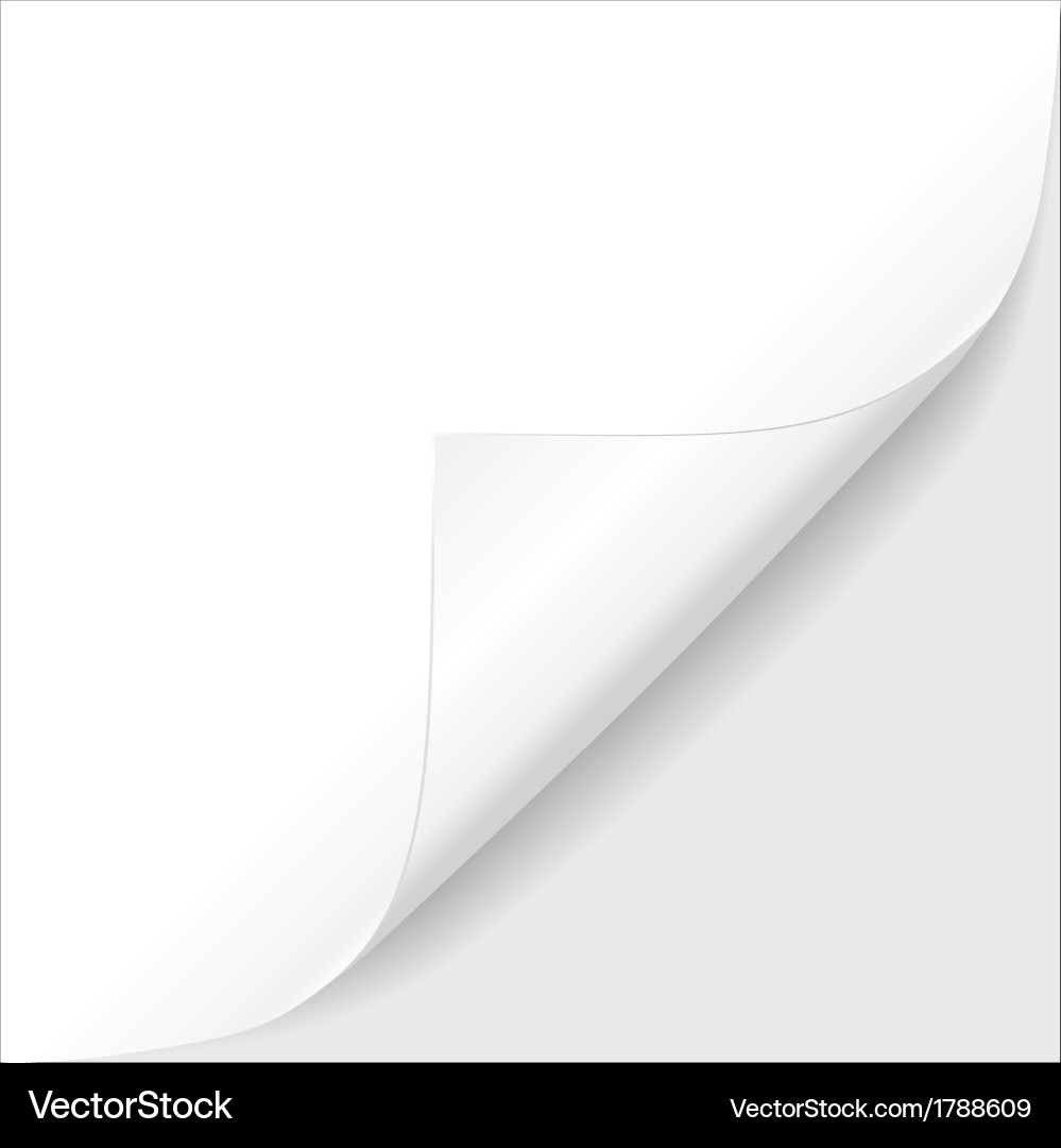 White Paper Corner Royalty Free Vector Image - VectorStock