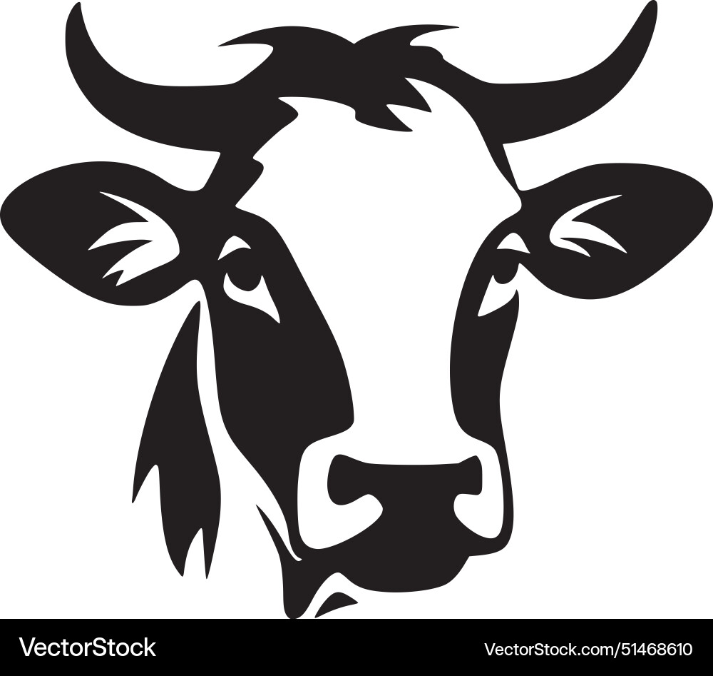Cow - black and white Royalty Free Vector Image
