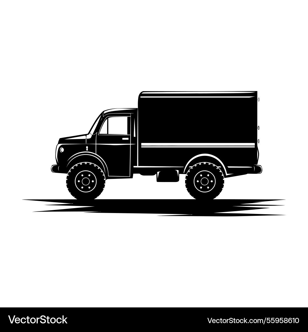Delivery truck silhouette Royalty Free Vector Image