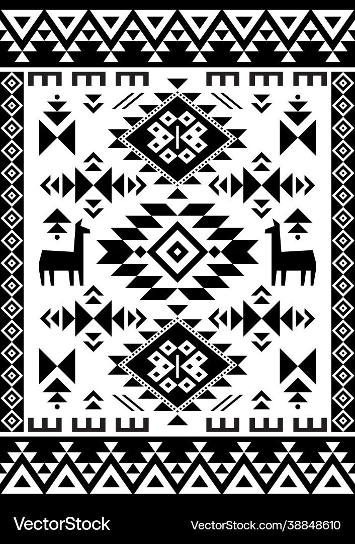 Geometric Tribal Pattern - Lama Royalty Free Vector Image