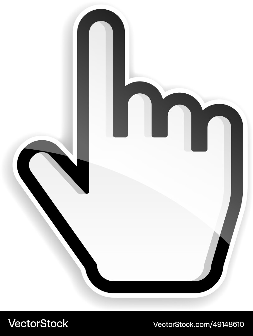 Hand cursor on white background Royalty Free Vector Image