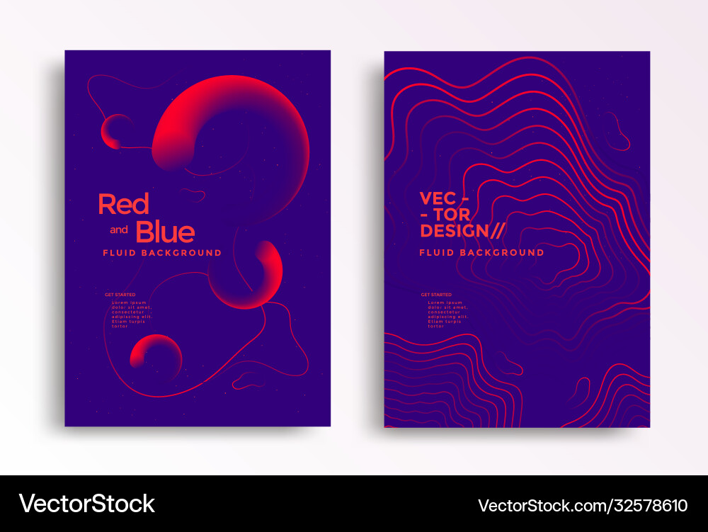 Liquid poster design template in duotone gradients