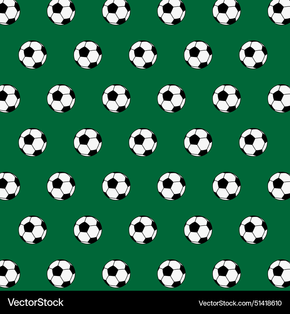 Repeated soccer ball pattern seamless football Vector Image