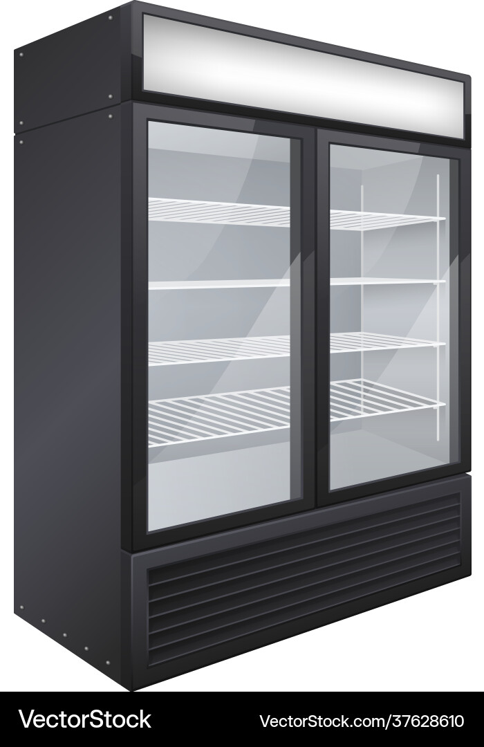 Two door fridge composition Royalty Free Vector Image