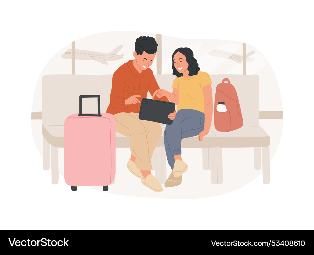Waiting for boarding isolated cartoon Royalty Free Vector