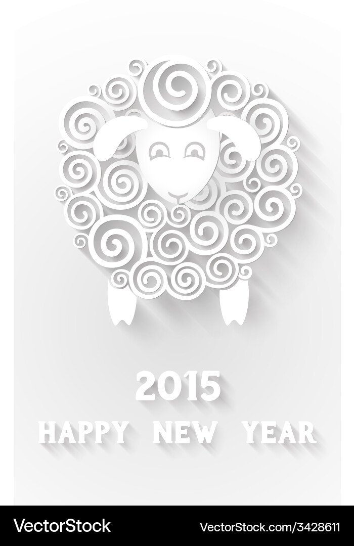 Abstract new years sheep Royalty Free Vector Image