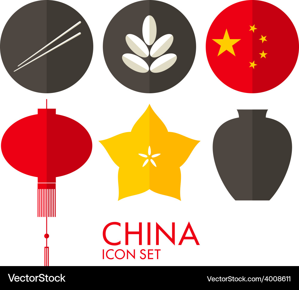 China icon set Royalty Free Vector Image - VectorStock