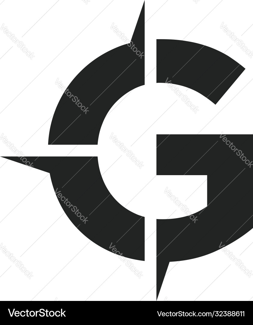 Compass G Initial Logo Royalty Free Vector Image