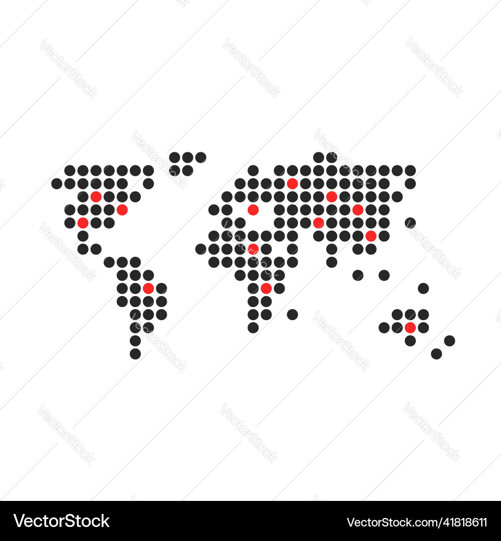 Global problem with world map from dots Royalty Free Vector