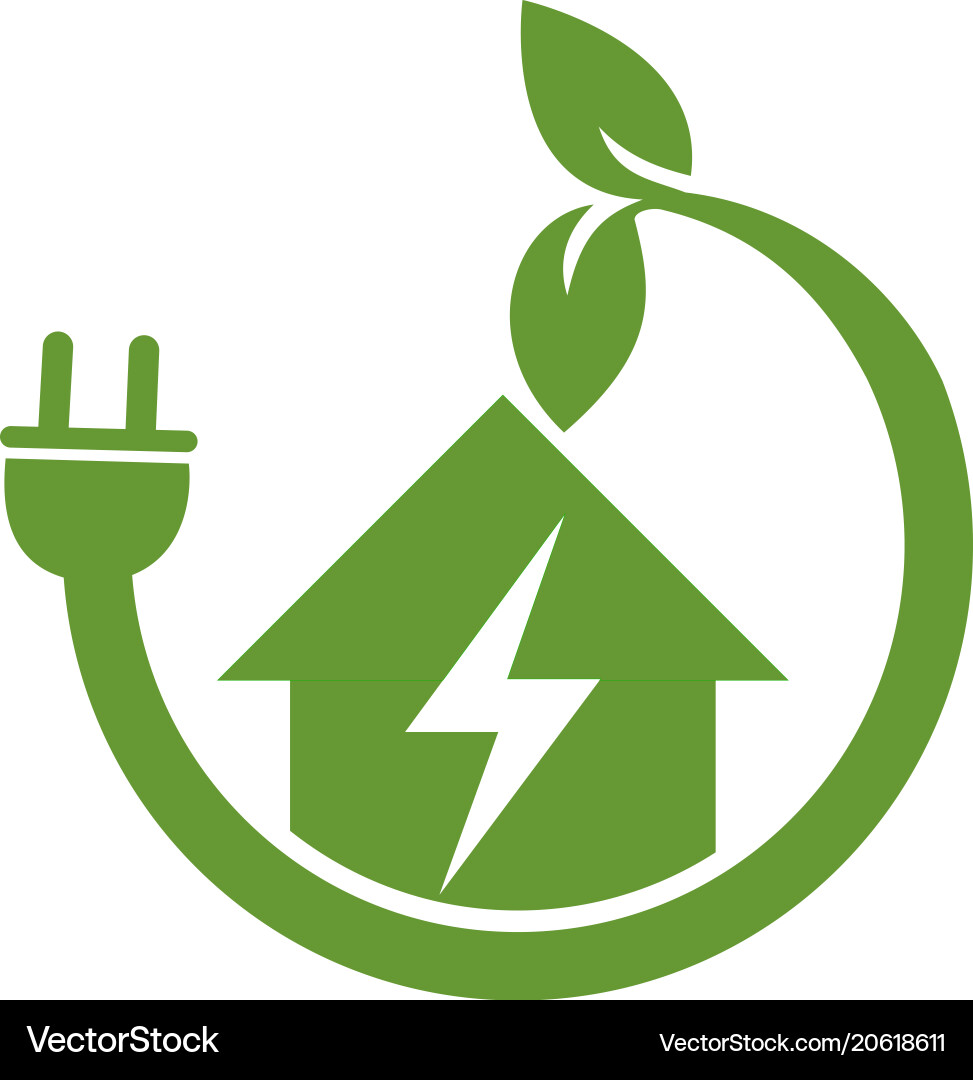 Green Energy Home Logo Royalty Free Vector Image