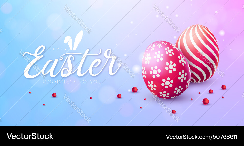 Happy easter holiday banner design with colorful Vector Image