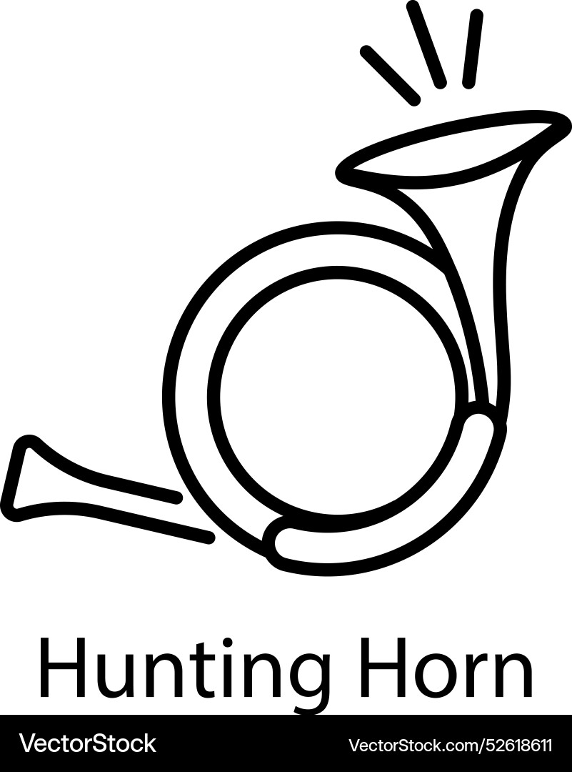 Hunting horn Royalty Free Vector Image - VectorStock
