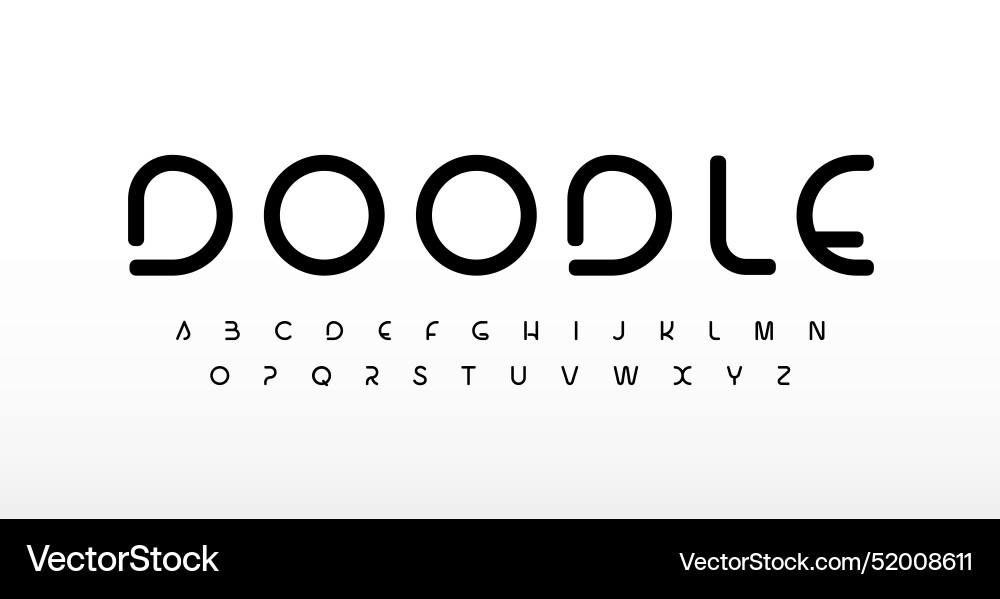 Modern minimalist alphabet clean rounded line Vector Image