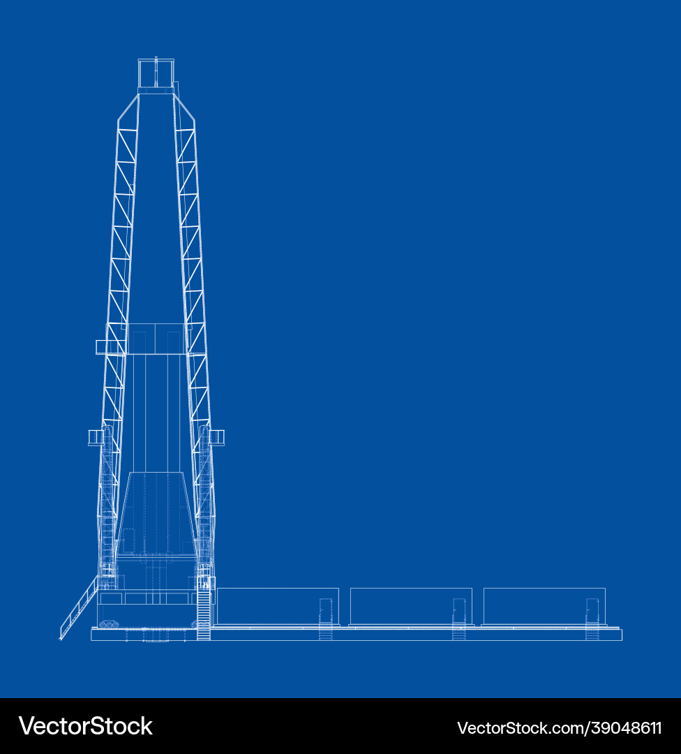 Oil rig orthography Royalty Free Vector Image - VectorStock