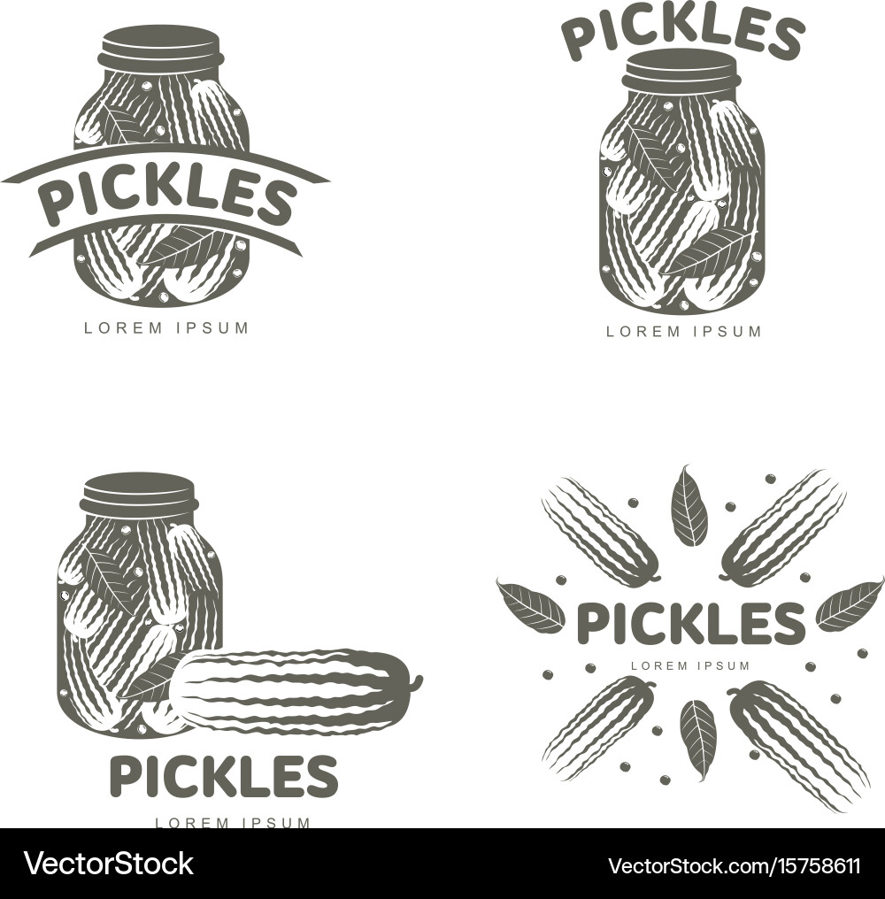 Pickle Logo Set - Canning & Brine Royalty Free Vector