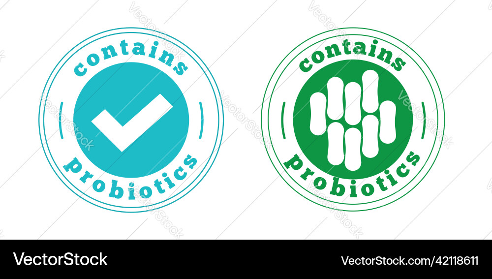 Probiotic icon stamp seal or prebiotic Royalty Free Vector
