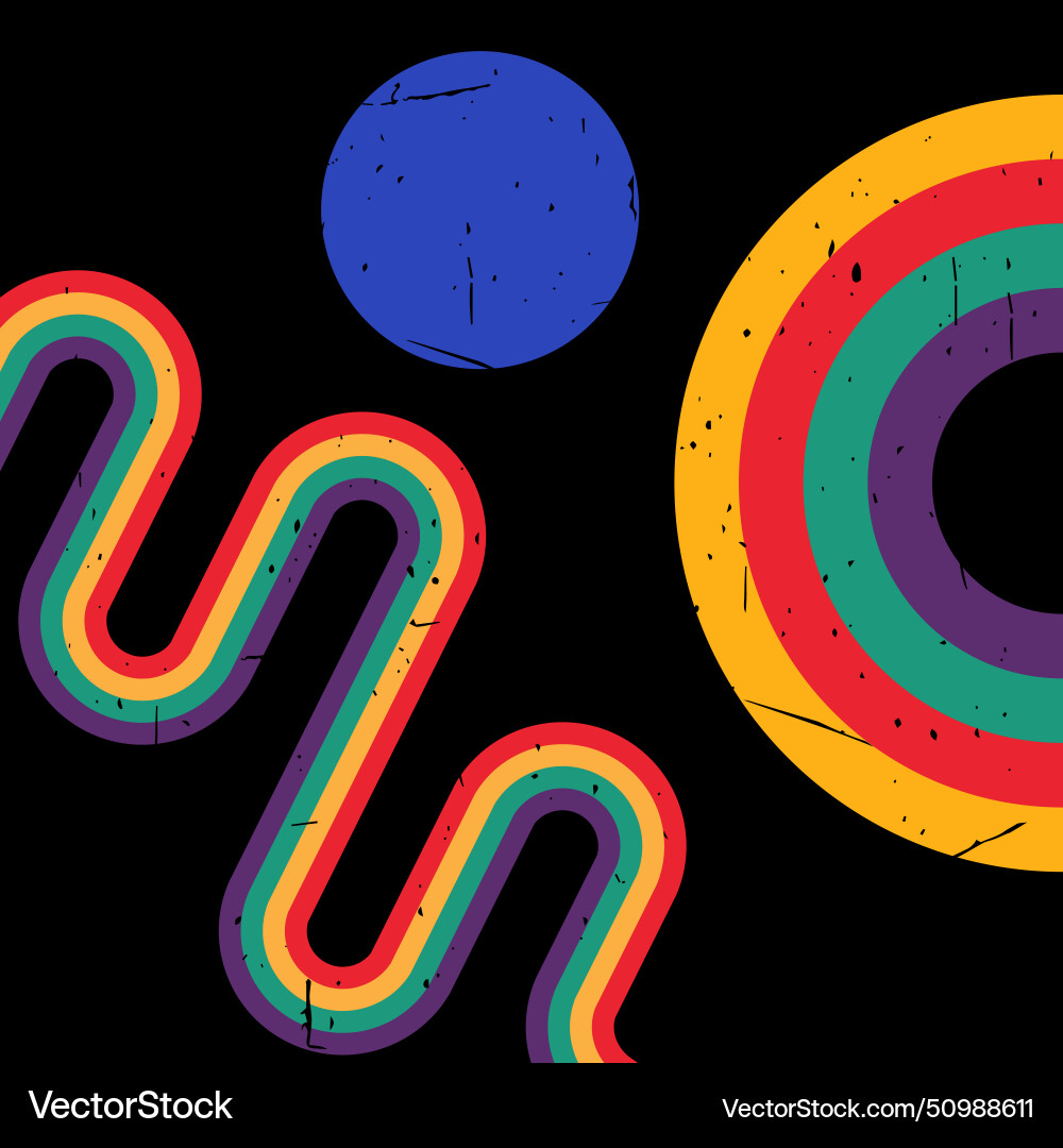 Retro vintage style stripes background rainbow Vector Image