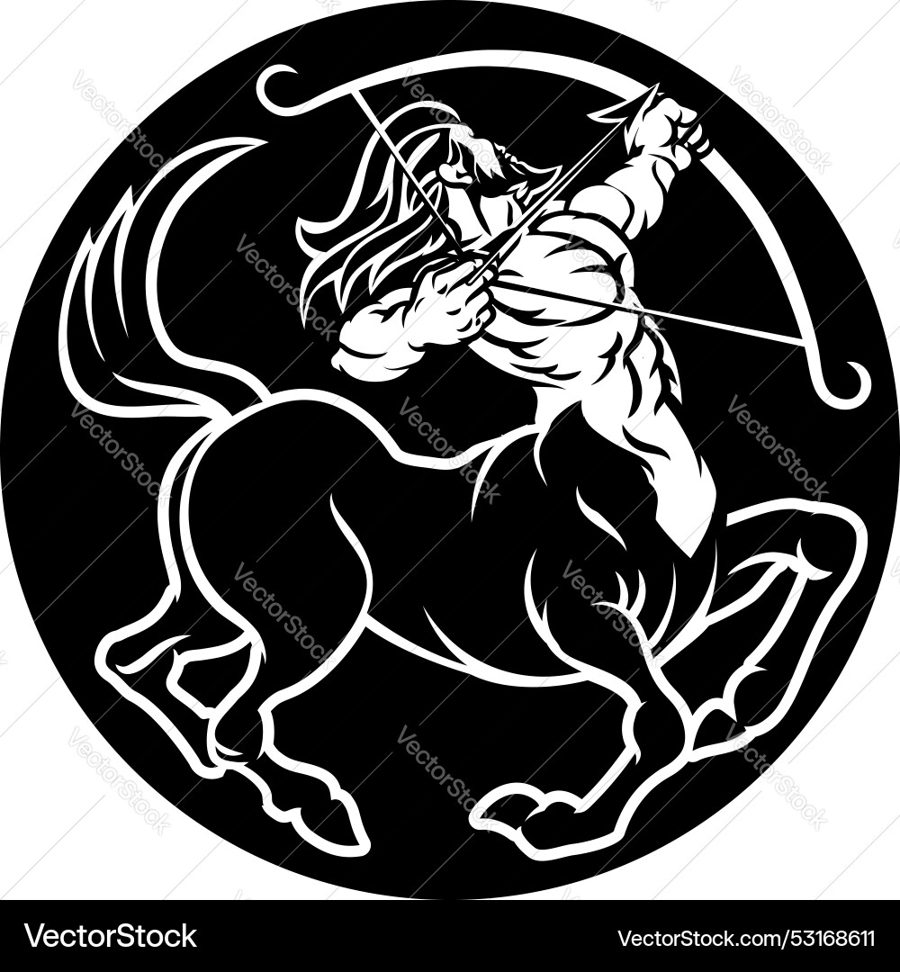 Zodiac signs sagittarius centaur icon Royalty Free Vector