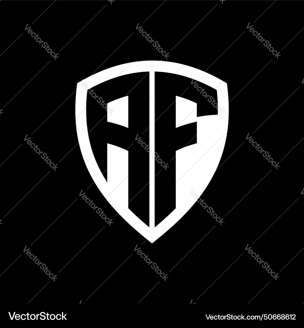 Af monogram logo with bold letters shield shape Vector Image