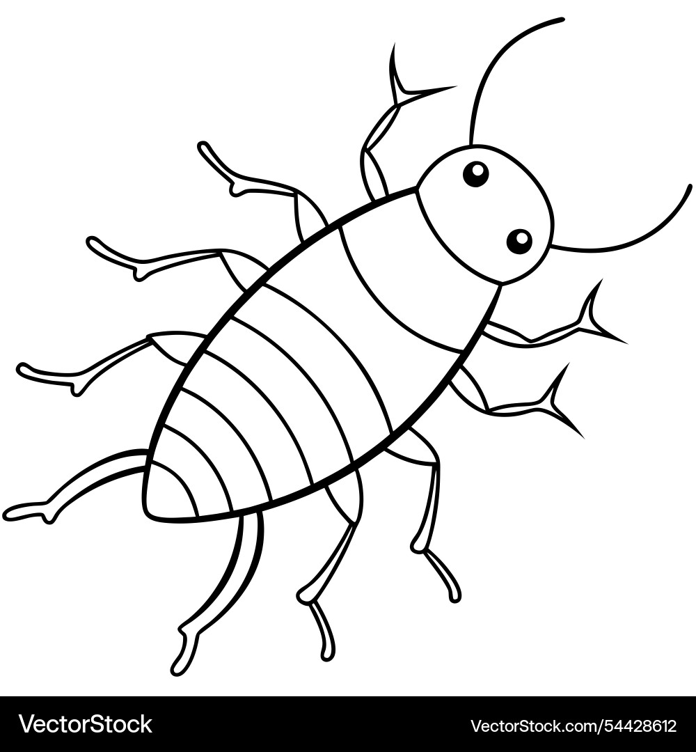 Cricket insect flat on white background Royalty Free Vector