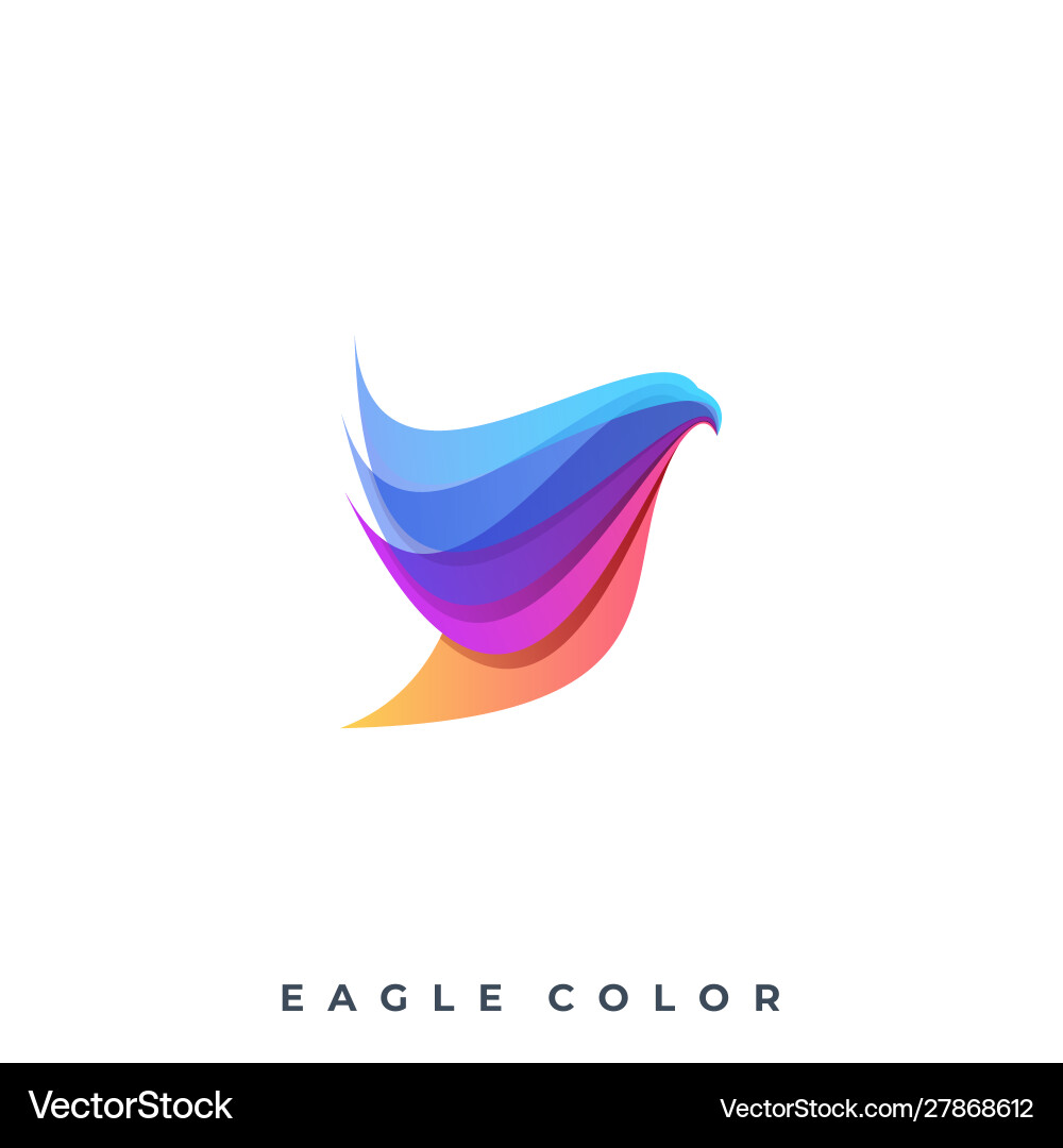 Eagle color full template Royalty Free Vector Image