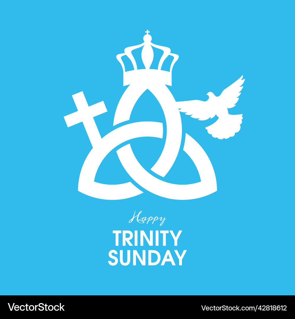 Happy trinity sunday icon set Royalty Free Vector Image