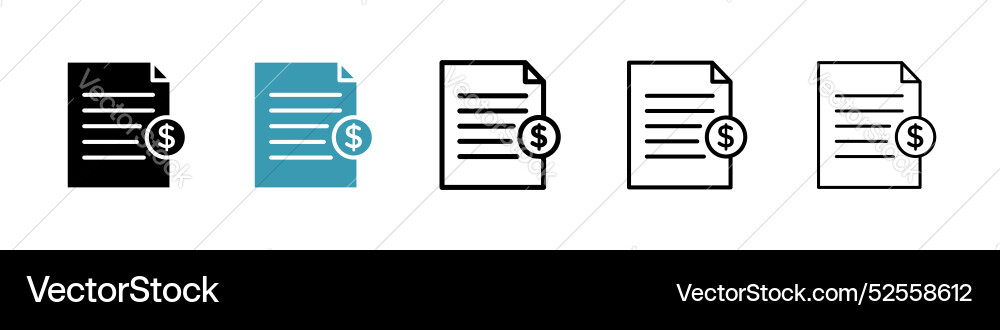 Invoice icon set on white background Royalty Free Vector