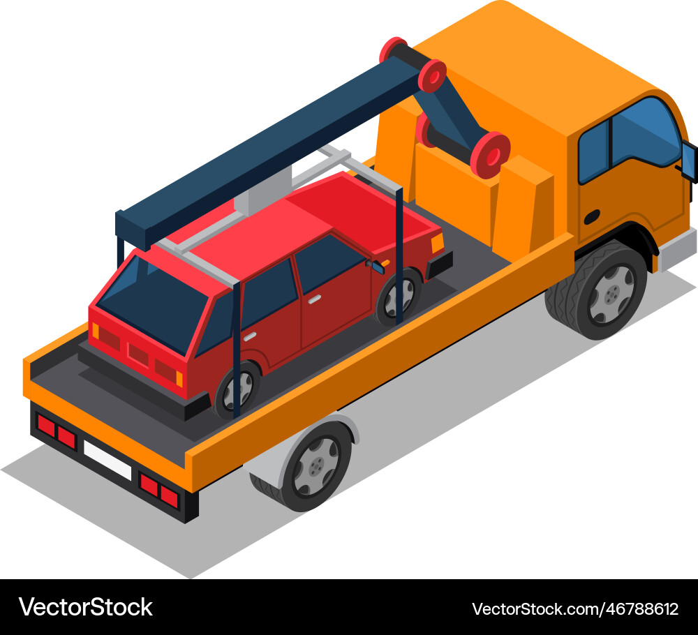 Isometric tow truck Royalty Free Vector Image - VectorStock