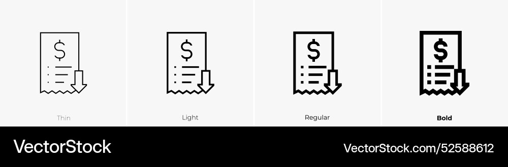 Low sales icon thin light regular and bold style Vector Image