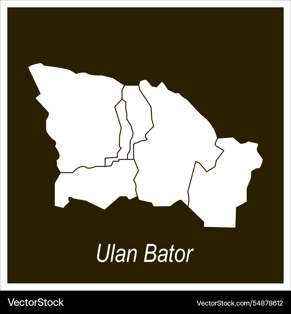 Map of ulaanbaatar mongolia Royalty Free Vector Image