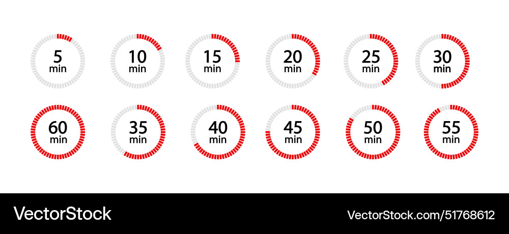Stopwatch icons set timers isolated on background Vector Image