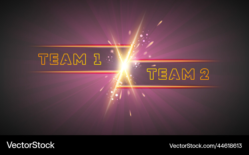 Battle concept team 1 versus 2 Royalty Free Vector Image