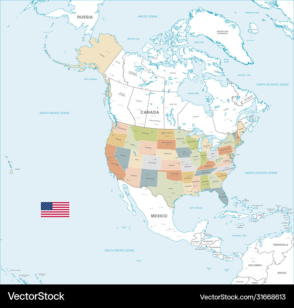 Colorful map usa Royalty Free Vector Image - VectorStock