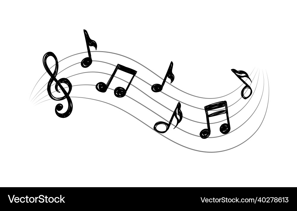 Doodle music sign hand drawn Royalty Free Vector Image