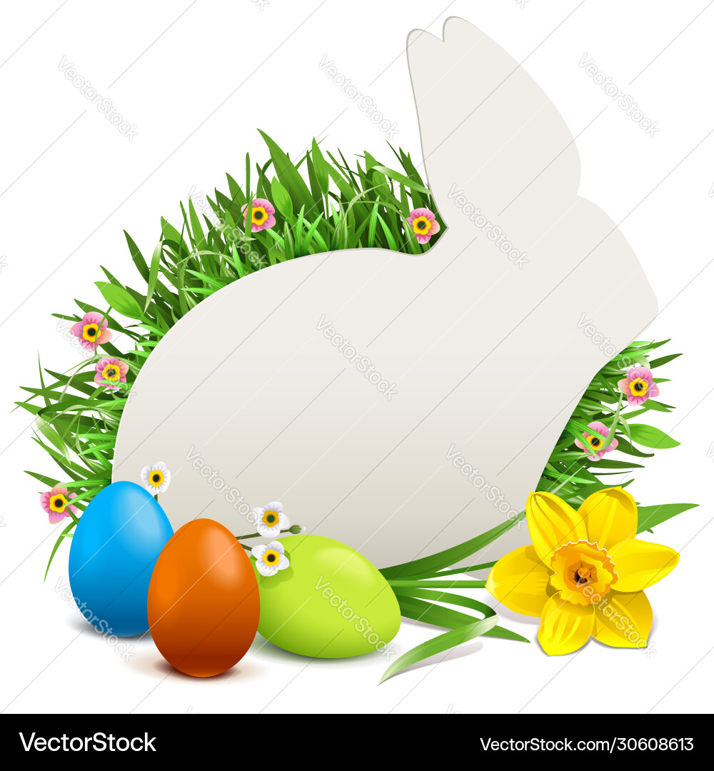 Easter rabbit postcard Royalty Free Vector Image