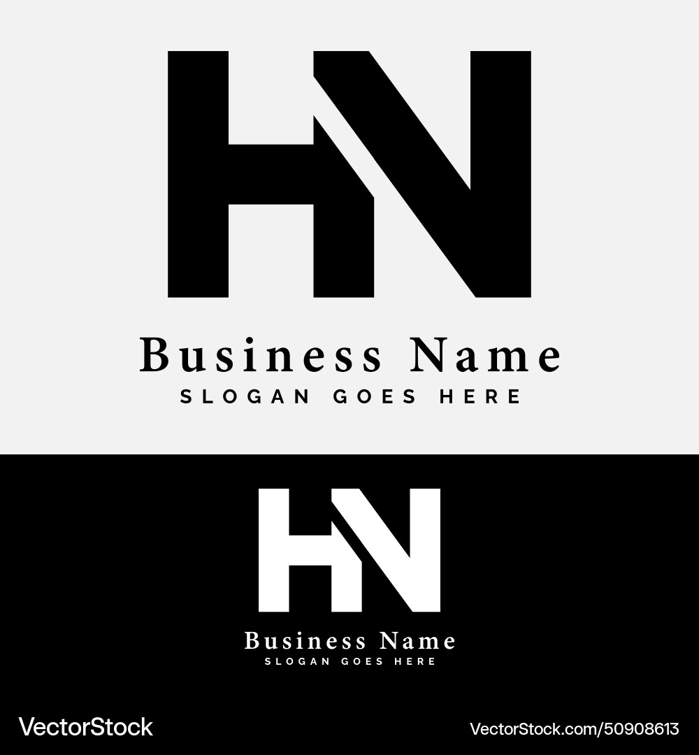 H n hn letter logo alphabet initial icon Vector Image