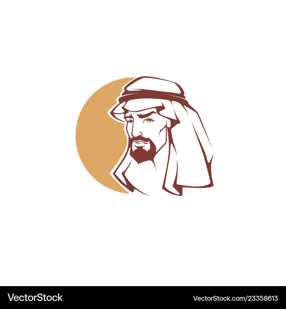 Handsome arabian man for your logo label emblem Vector Image