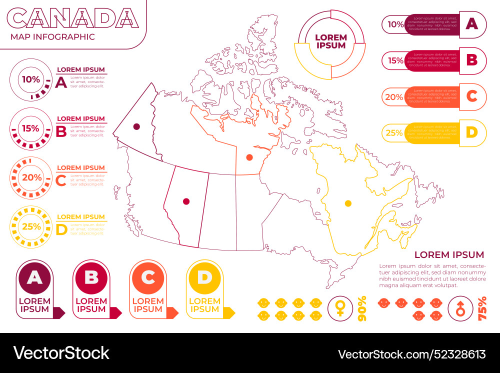 Linear china map infographic with charts Vector Image