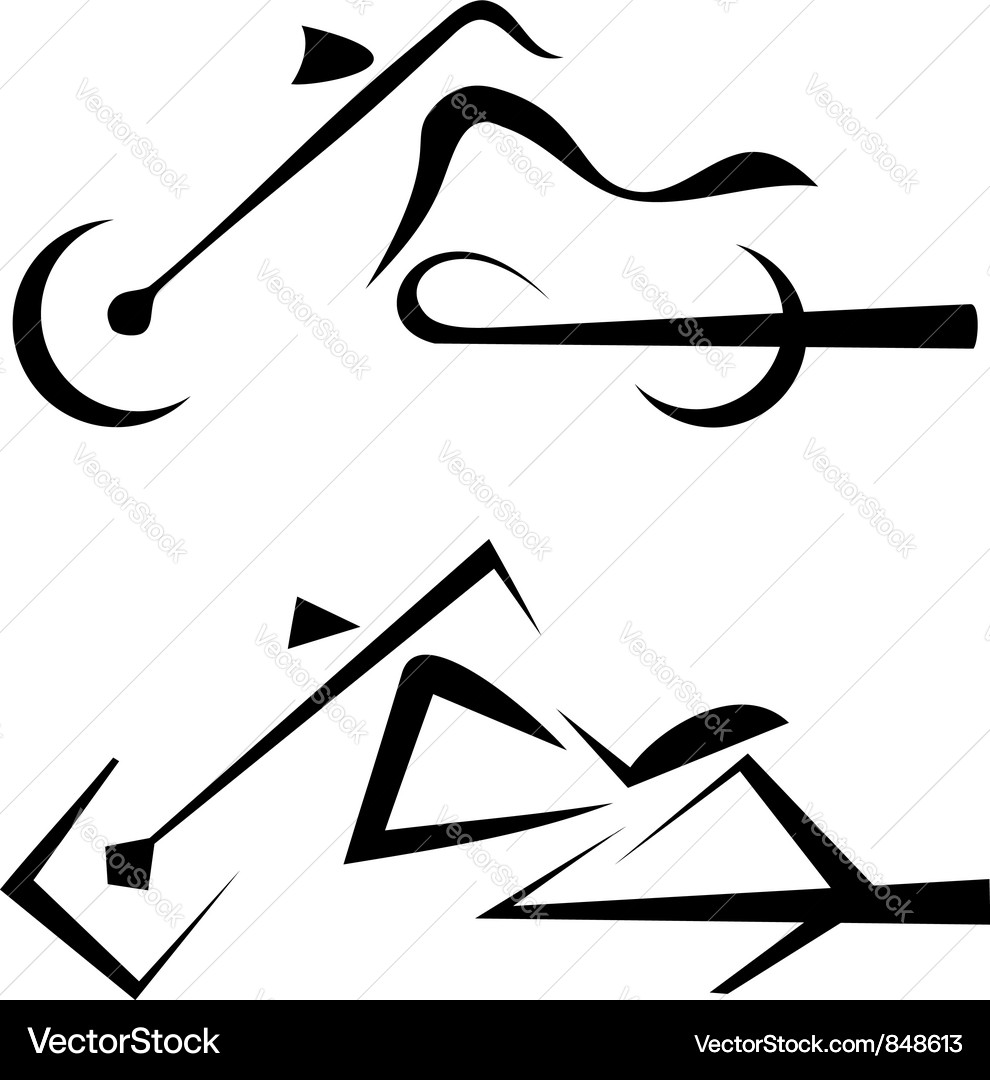 Motorbike symbols set Royalty Free Vector Image