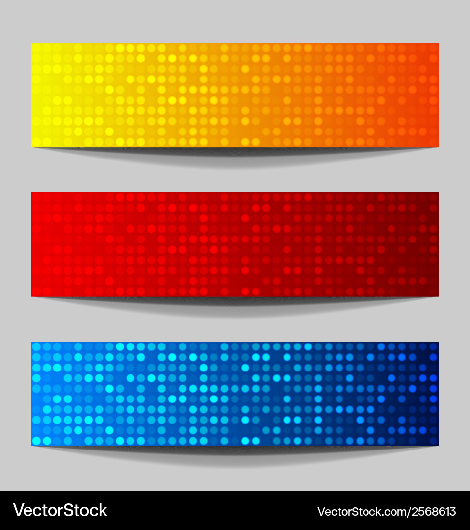 Set of colorful pixel banners Royalty Free Vector Image