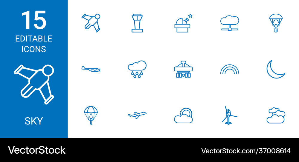 15 sky icons Royalty Free Vector Image - VectorStock