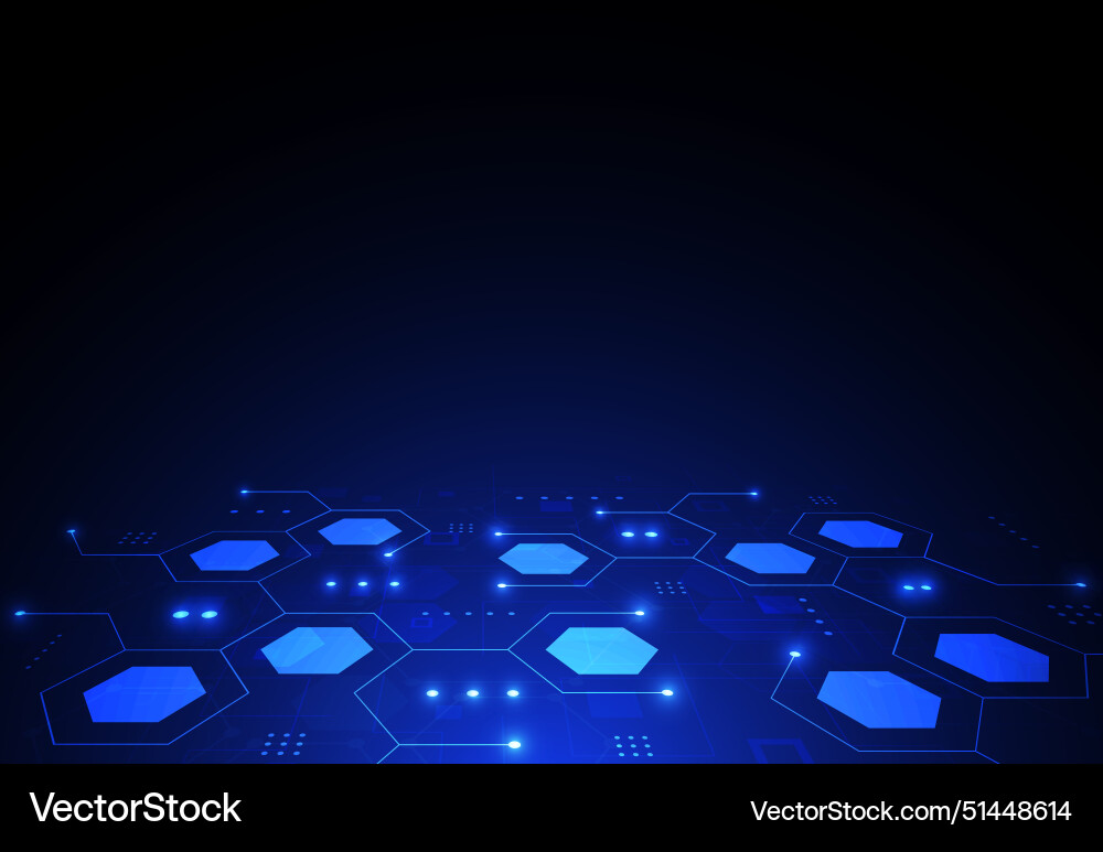 Abstract technology blue hexagons pattern Vector Image