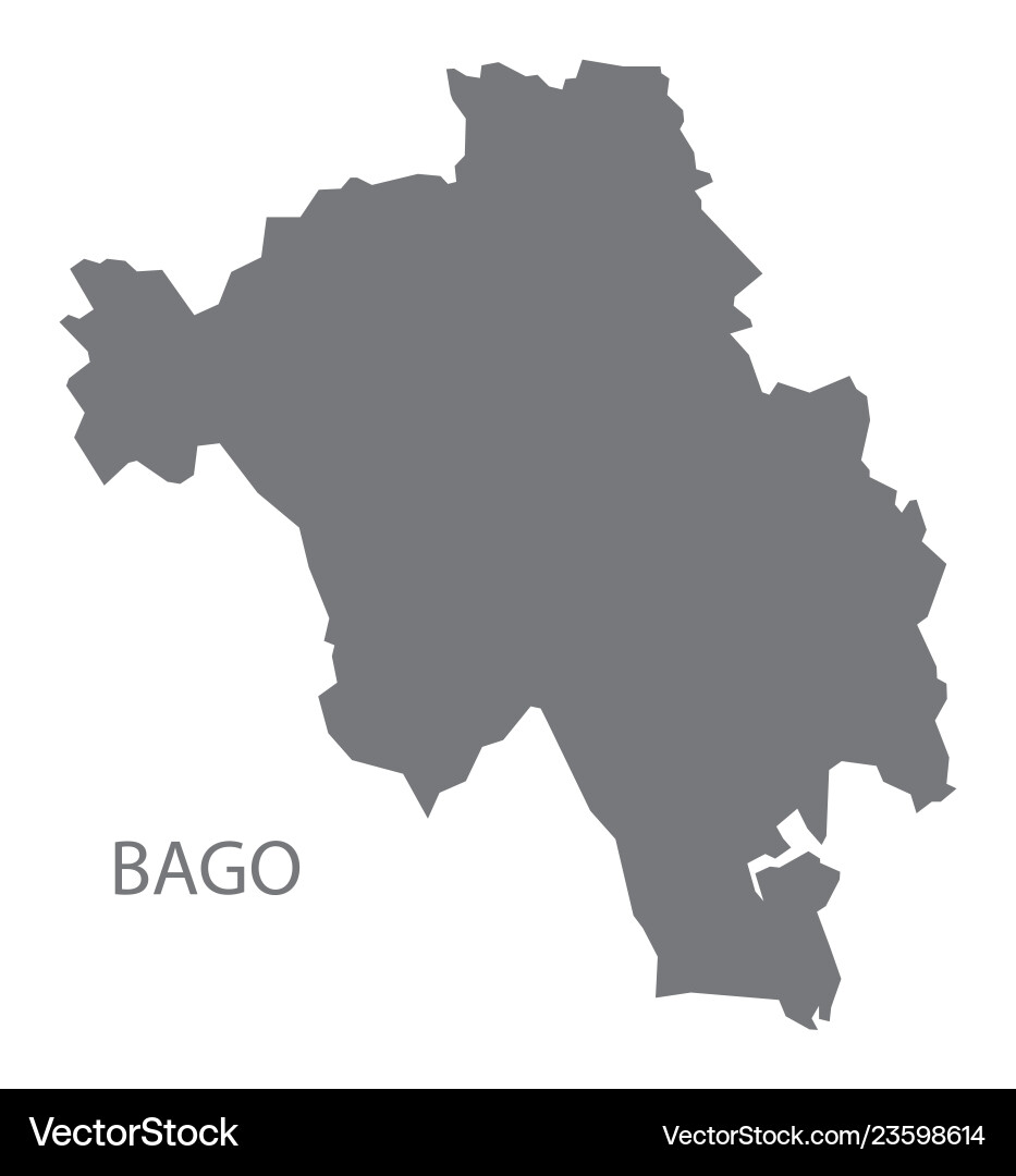 Bago myanmar map grey Royalty Free Vector Image
