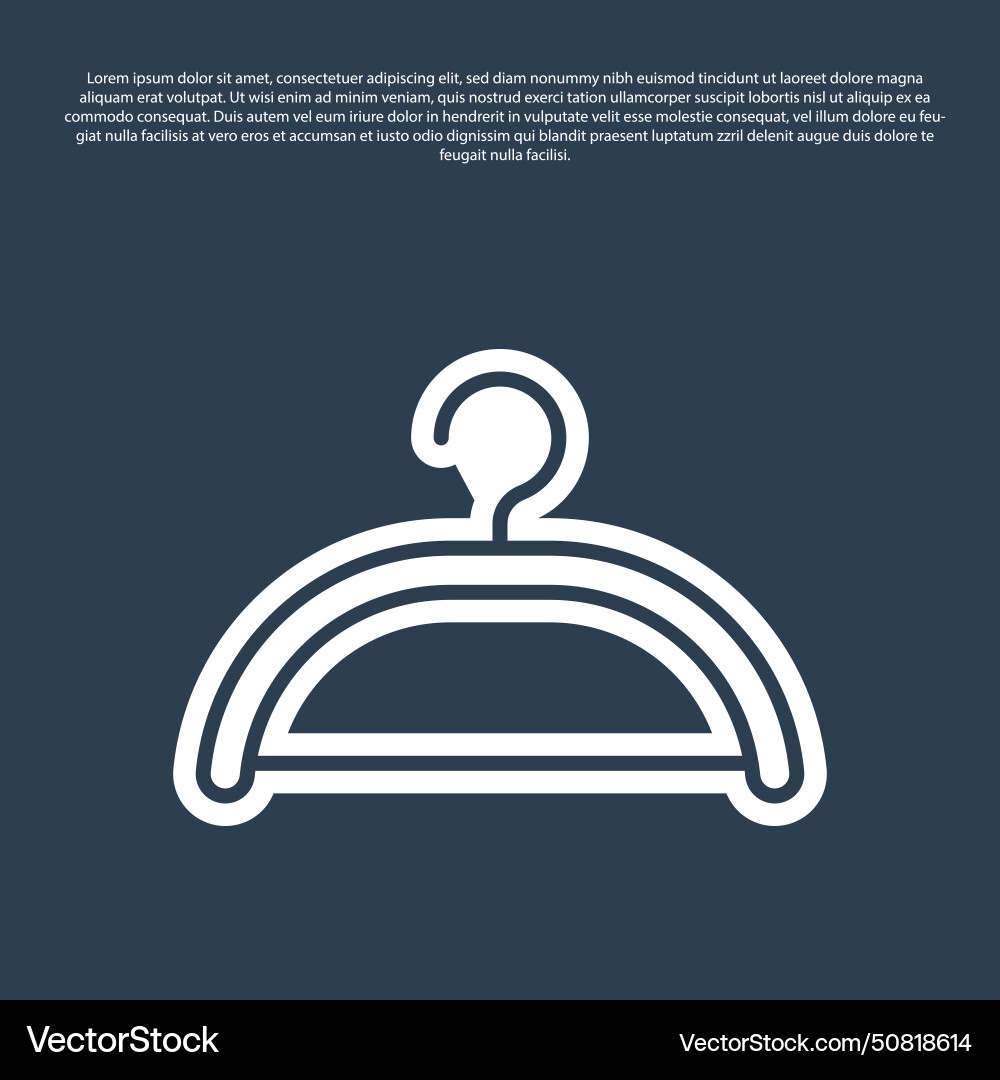 Blue line hanger wardrobe icon isolated Royalty Free Vector