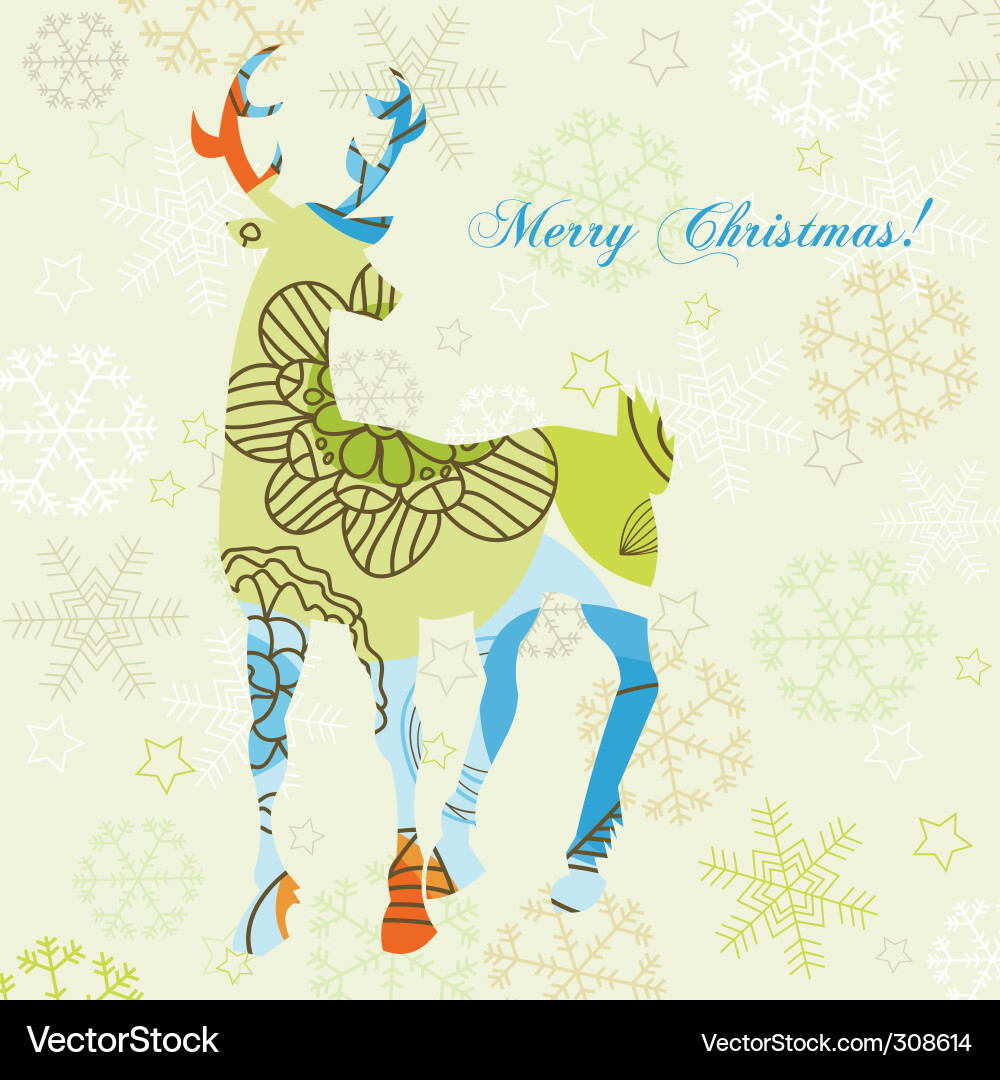 Christmas deer Royalty Free Vector Image - VectorStock